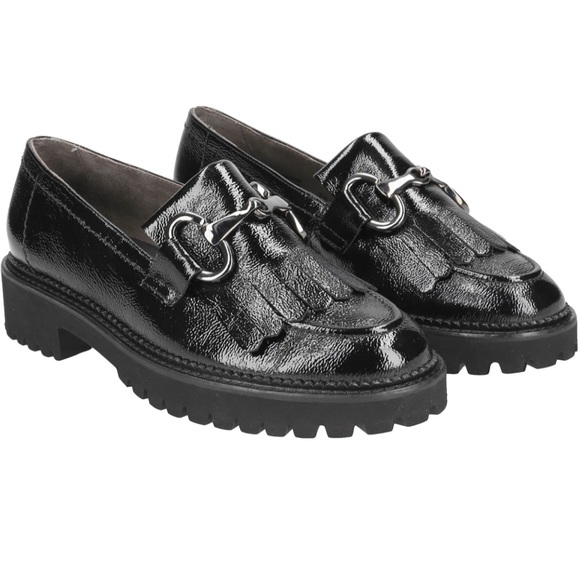 Paul Green | Shoes | Leather Loafers With Bit And Fringe Lug Sole ...